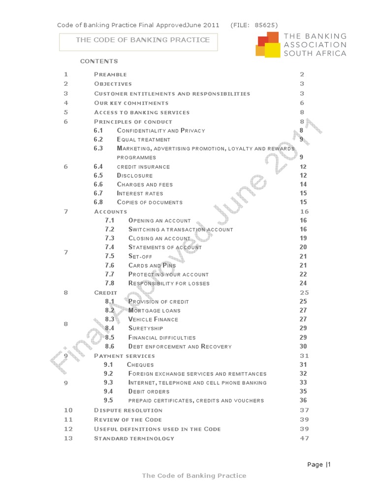 Code of Banking Practice 2012 | PDF | Personal Identification Number ...