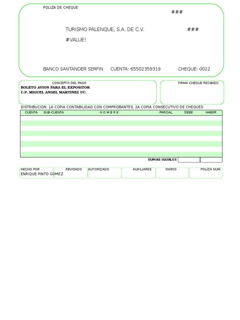 Poliza Cheque Formato | PDF