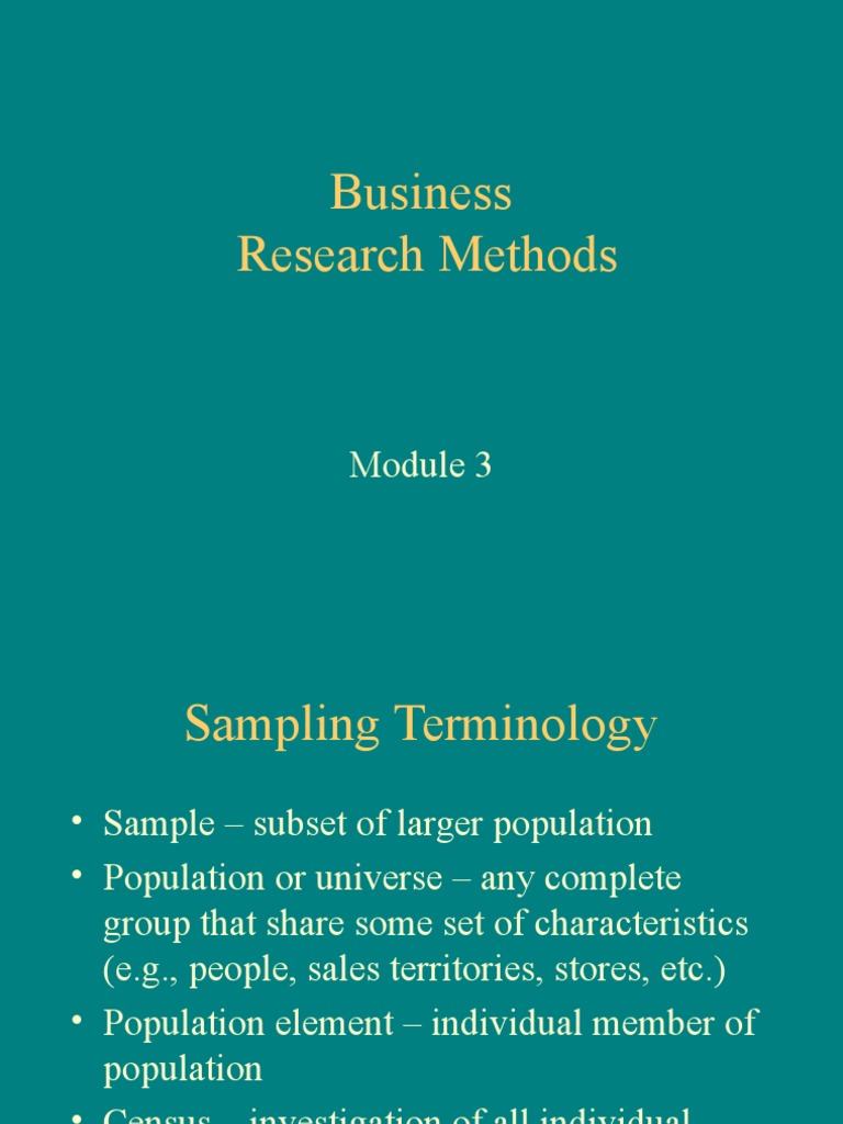Business Research Methods William G. Zikmund | PDF | Sampling ...