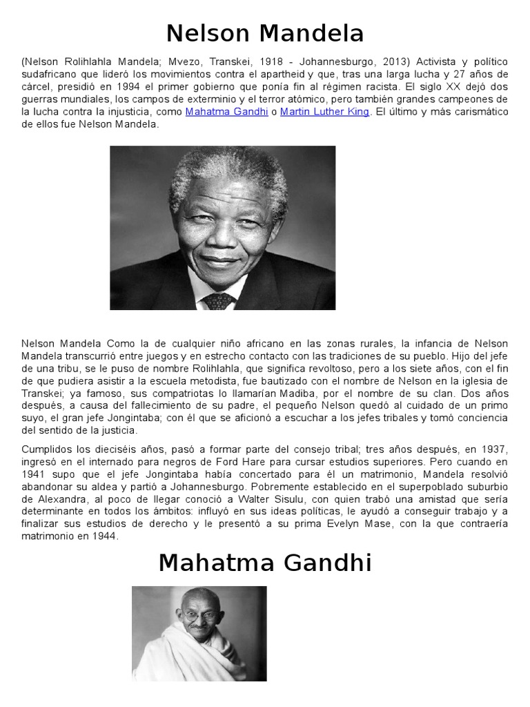 Biografia de Nelson Mandela | PDF | Nelson Mandela | Mahatma Gandhi