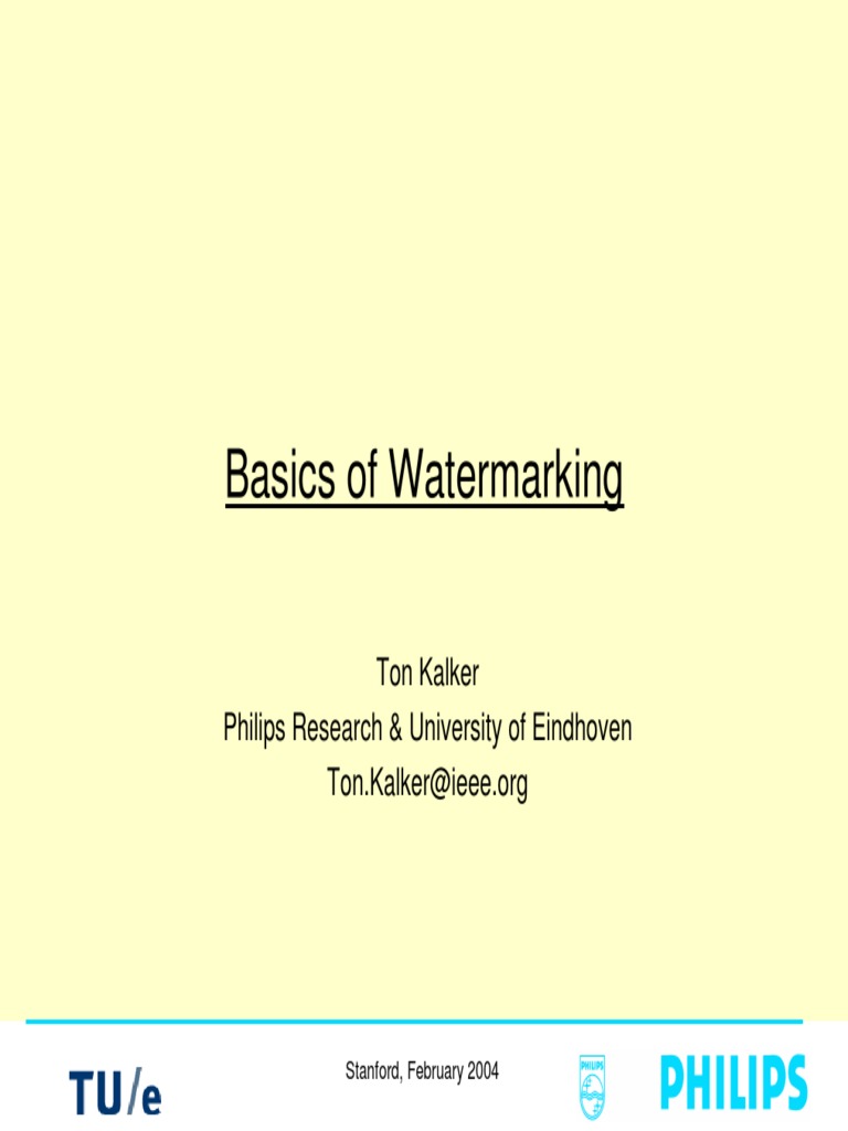 Principles of Watermarking | PDF | Telecommunications Engineering ...