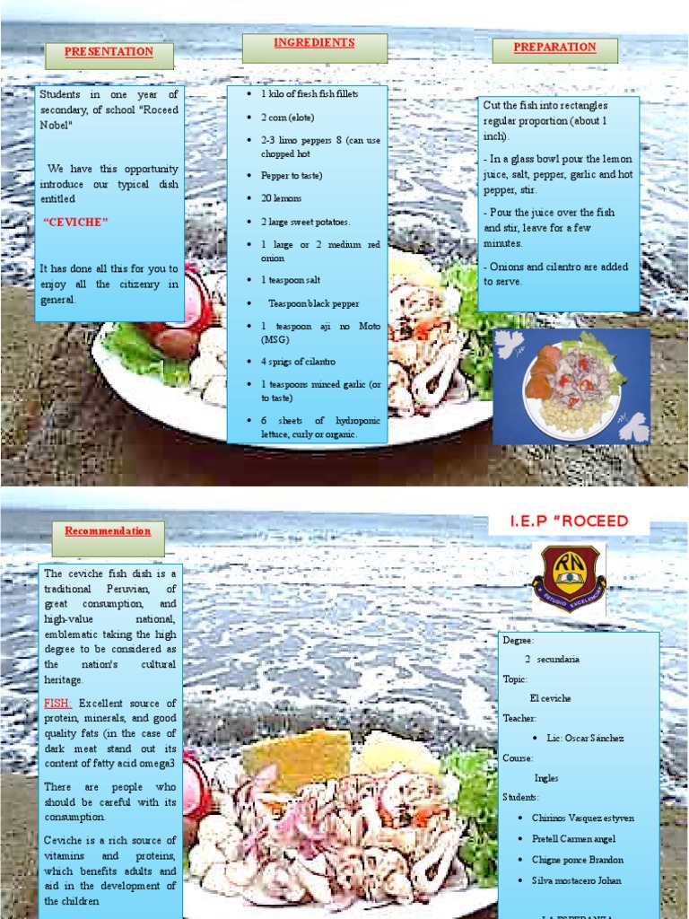 Traditional Peruvian Ceviche Recipe | PDF