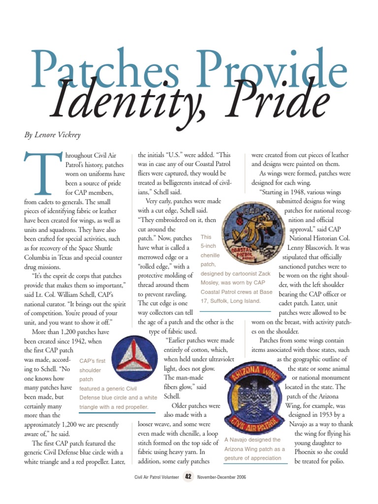 CAP Patches History | PDF | Civil Air Patrol | Space Shuttle Columbia