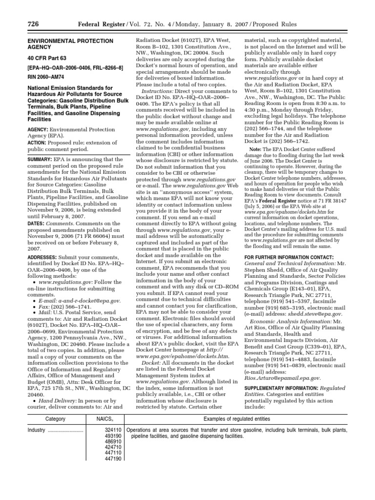 Federal Register / Vol. 72, No. 4 / Monday, January 8, 2007 / Proposed ...