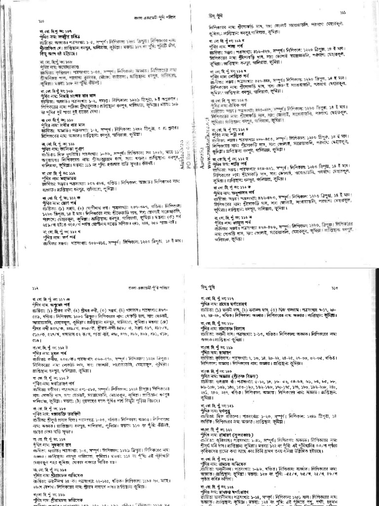 Bangla Academy Puthi (Manuscripts) Porichoy | PDF