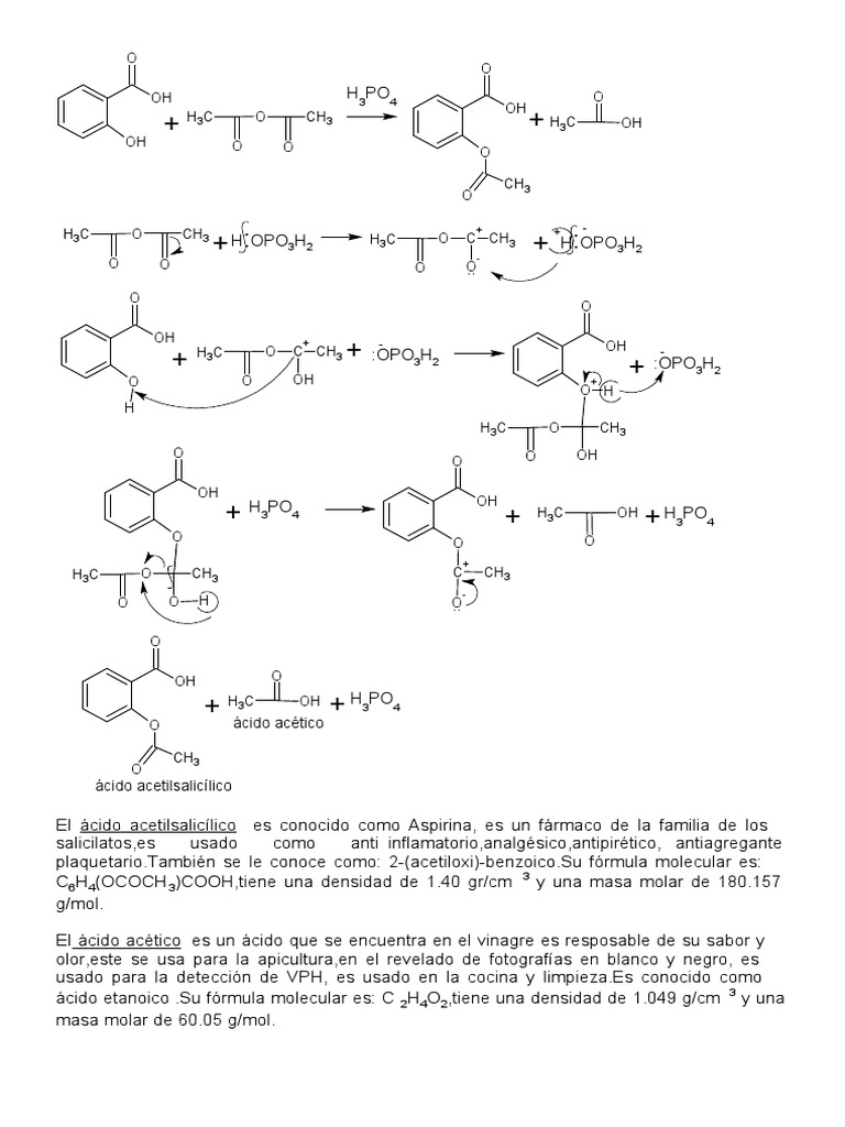 Mecanismo de Reacción para Obtener Aspirina | PDF | Aspirina ...