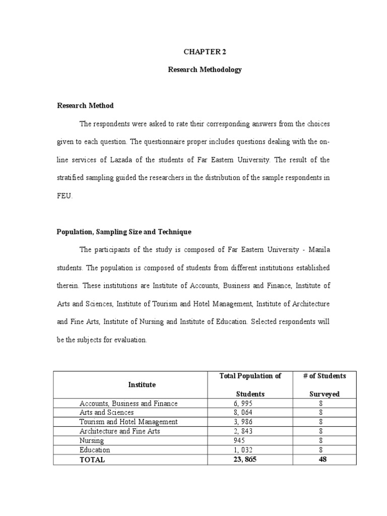 CHAPTER 2 Research Methodology | PDF | Survey Methodology | Sampling ...