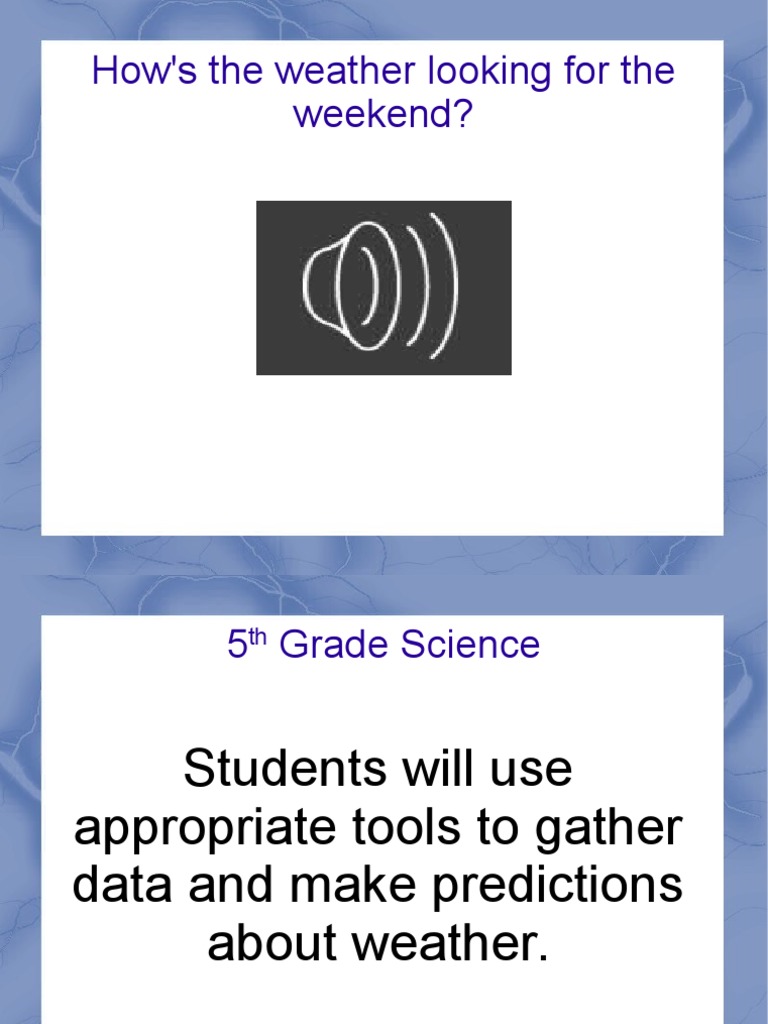 5th Grade Science Lesson Powerpoint | PDF | Weather Forecasting | Weather