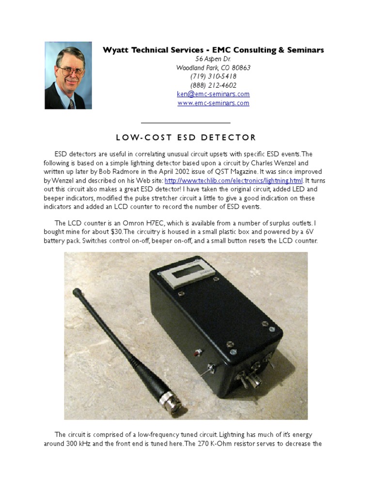 Low-Cost ESD Detector Guide | PDF | Technology & Engineering