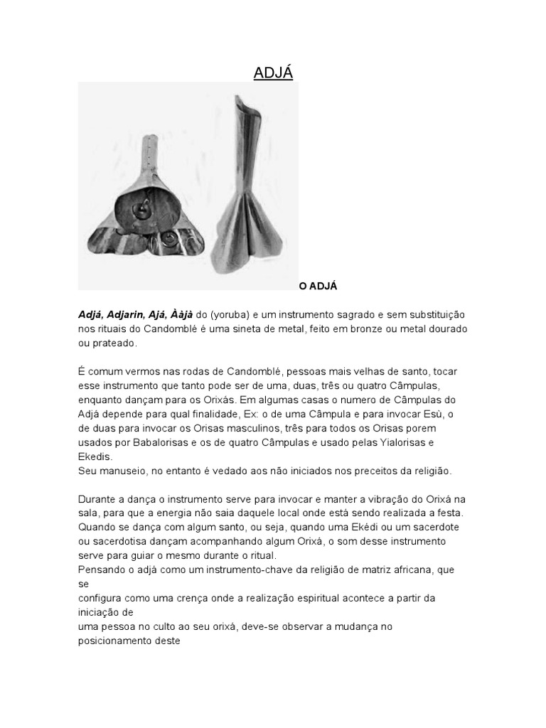 O Adjá: Um Instrumento Sagrado e Essencial nos Rituais do Candomblé ...