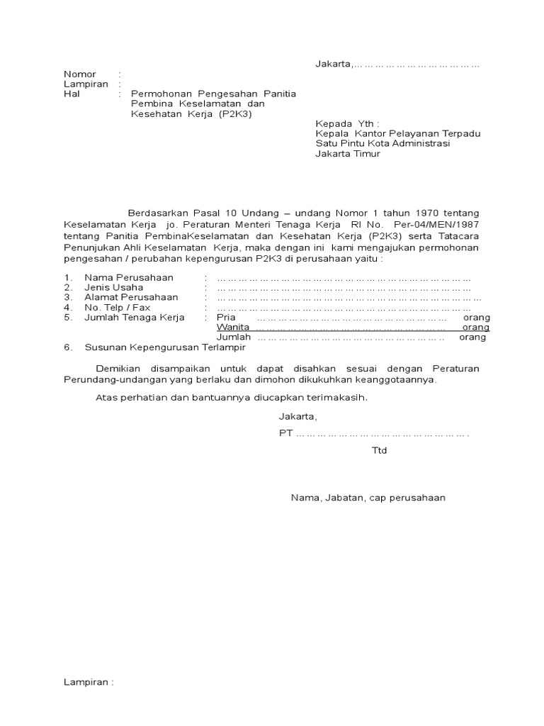 FORM P2K3 Disnaker | PDF