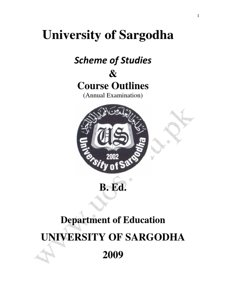 UOS B.Ed Course Outline 2025 | PDF | Educational Assessment | Teachers