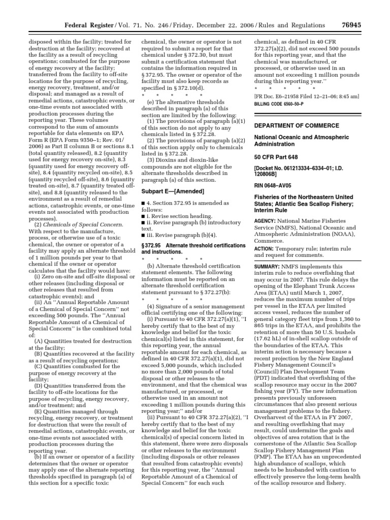 Rule: Fishery Conservation and Management: Northeastern United States ...