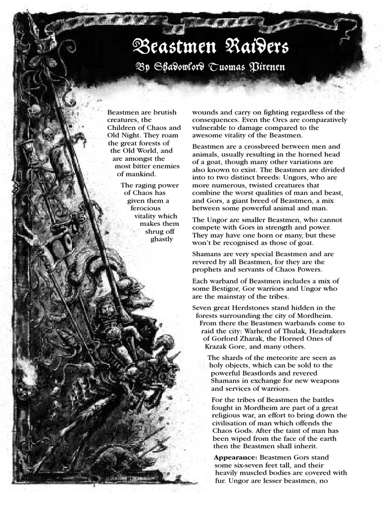 Beastmen Raiders of Mordheim | PDF