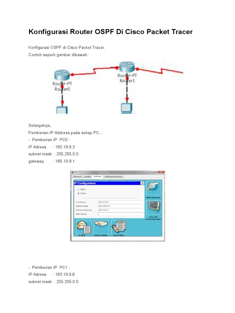 Konfigurasi Router OSPF Di Cisco Packet Tracer | PDF | Gateway ...