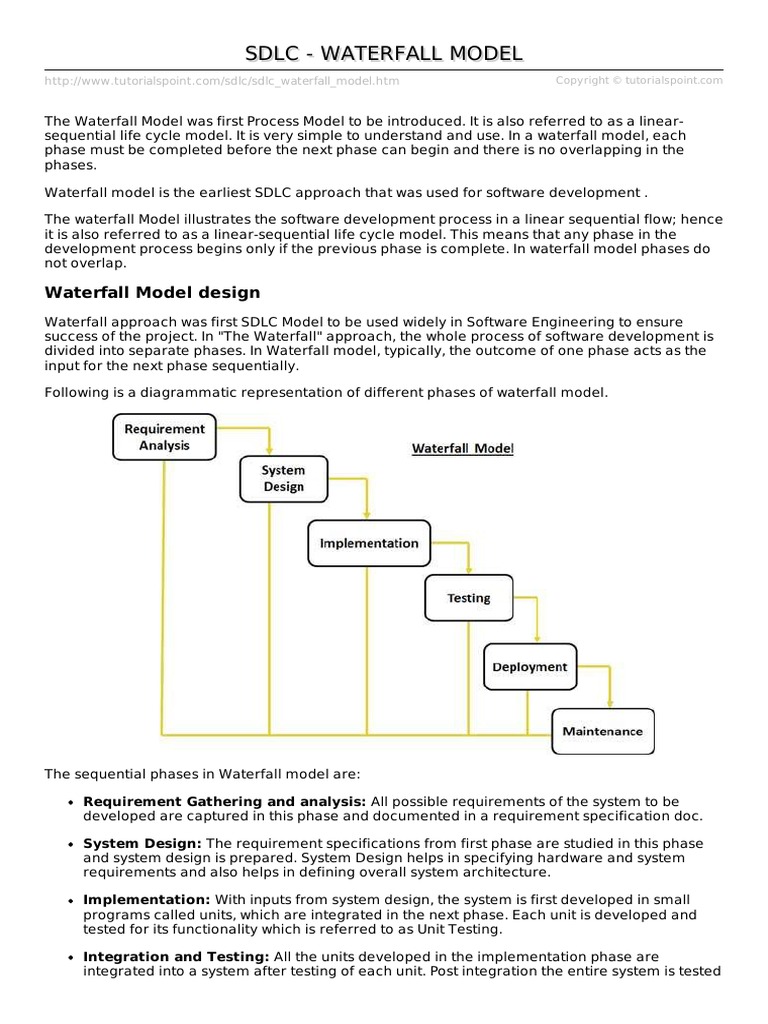 SDLC Waterfall Model | PDF | Software Development Process | Production ...