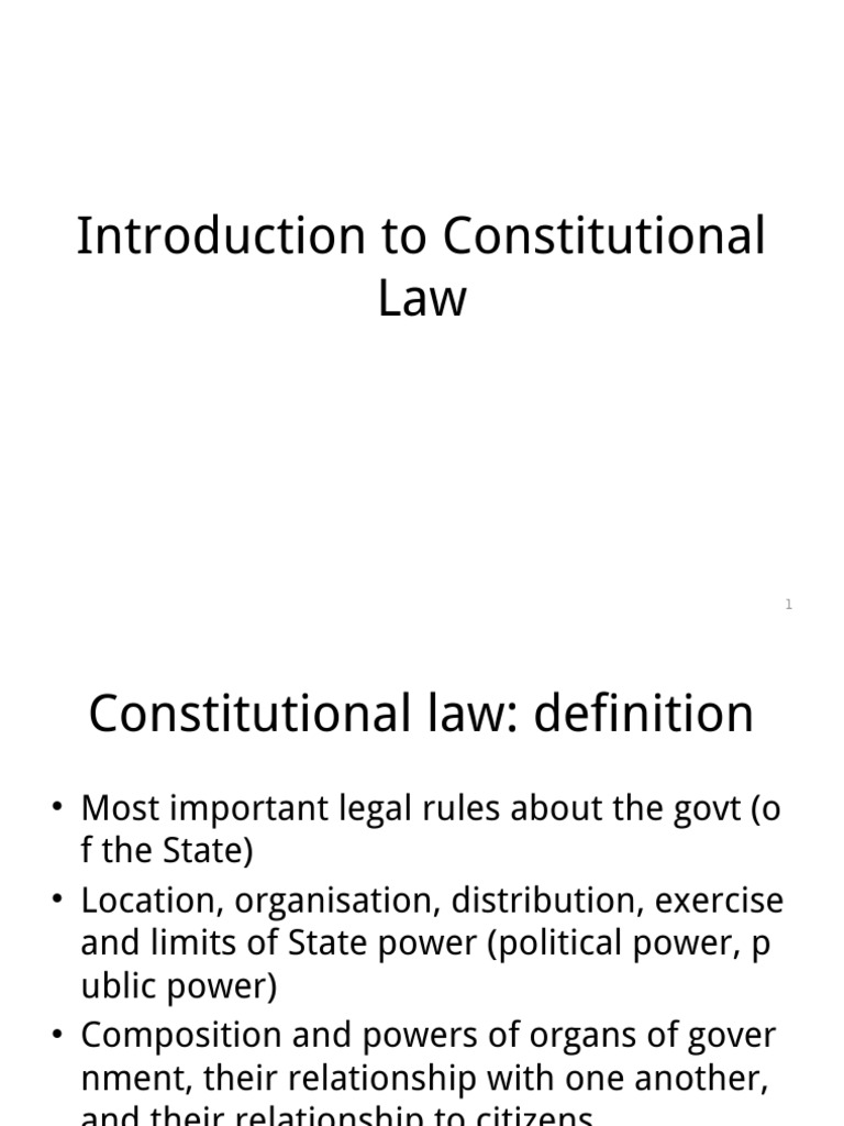 Introduction To Constitutional Law | PDF | Constitution | Sovereign State