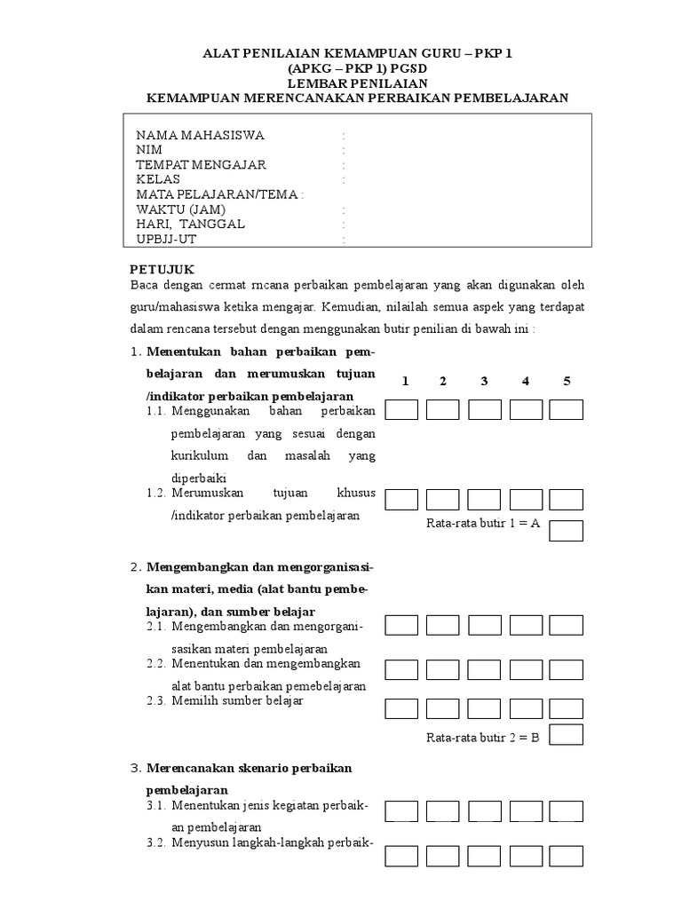 APKG 1-2 PKP - Penelitian Tindakan Kelas | PDF | Karier & Perkembangan
