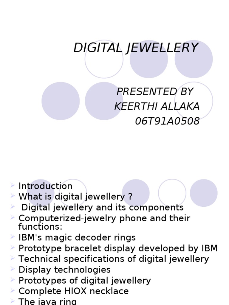 Digital Jewellery | PDF | Jewellery | Computer Engineering