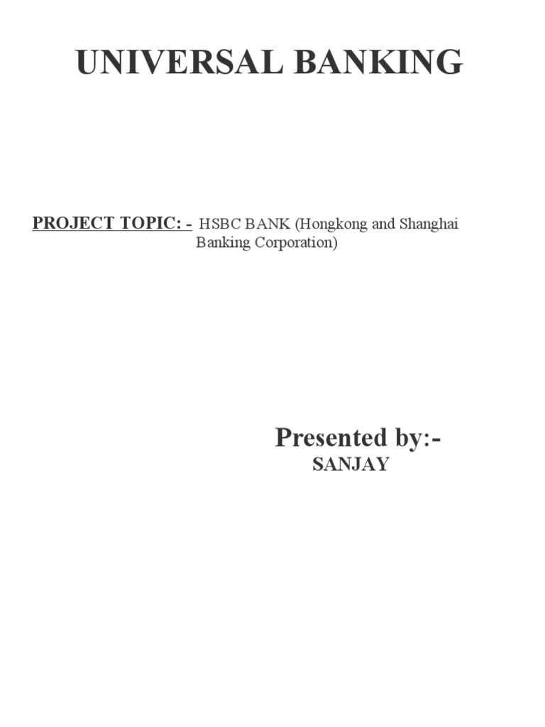 Universal Banking | PDF | Hsbc | Banks