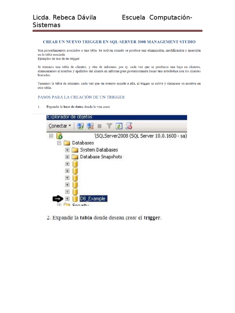 Trigger SQL Server 2008 | PDF | Informática