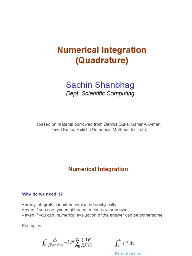 Numerical Integration | PDF | Integral | Applied Mathematics