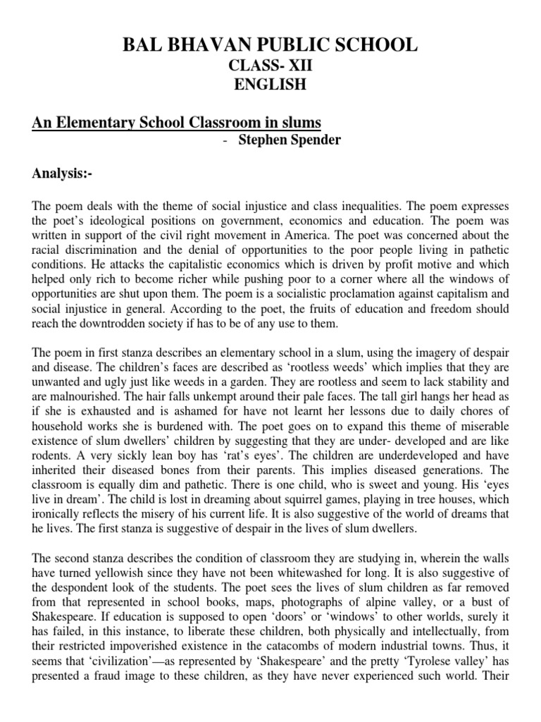 1430542582an Elementary School Classroom in Slums | PDF