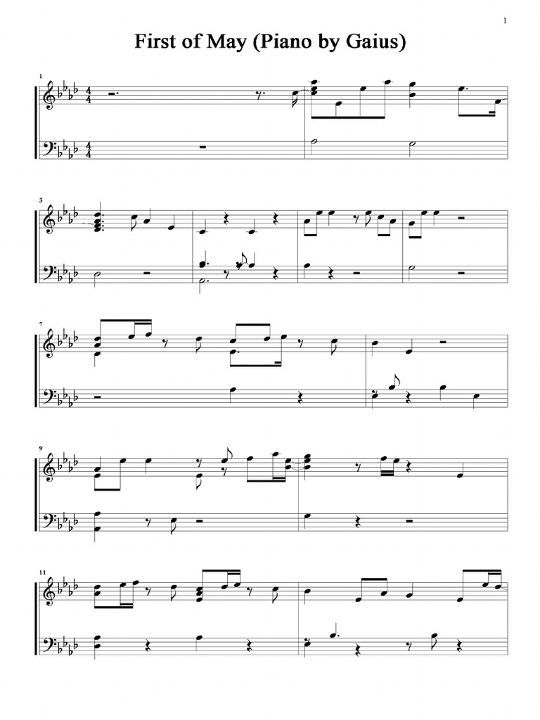 First of May (Piano by Gaius) | PDF