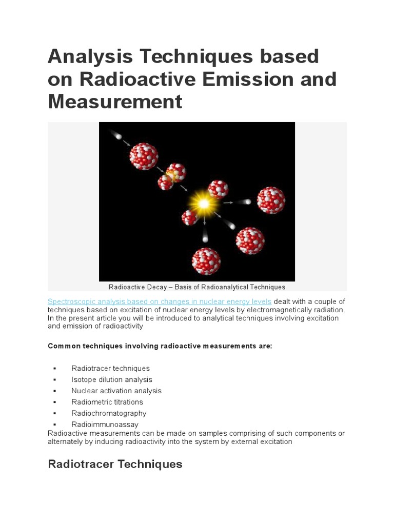 Analysis Techniques Based On Radioactive Emission and Measurement | PDF ...