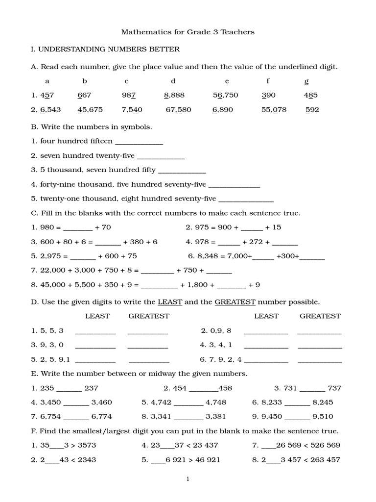 Mathematics For Grade 3 Teachers | PDF | Subtraction | Angle