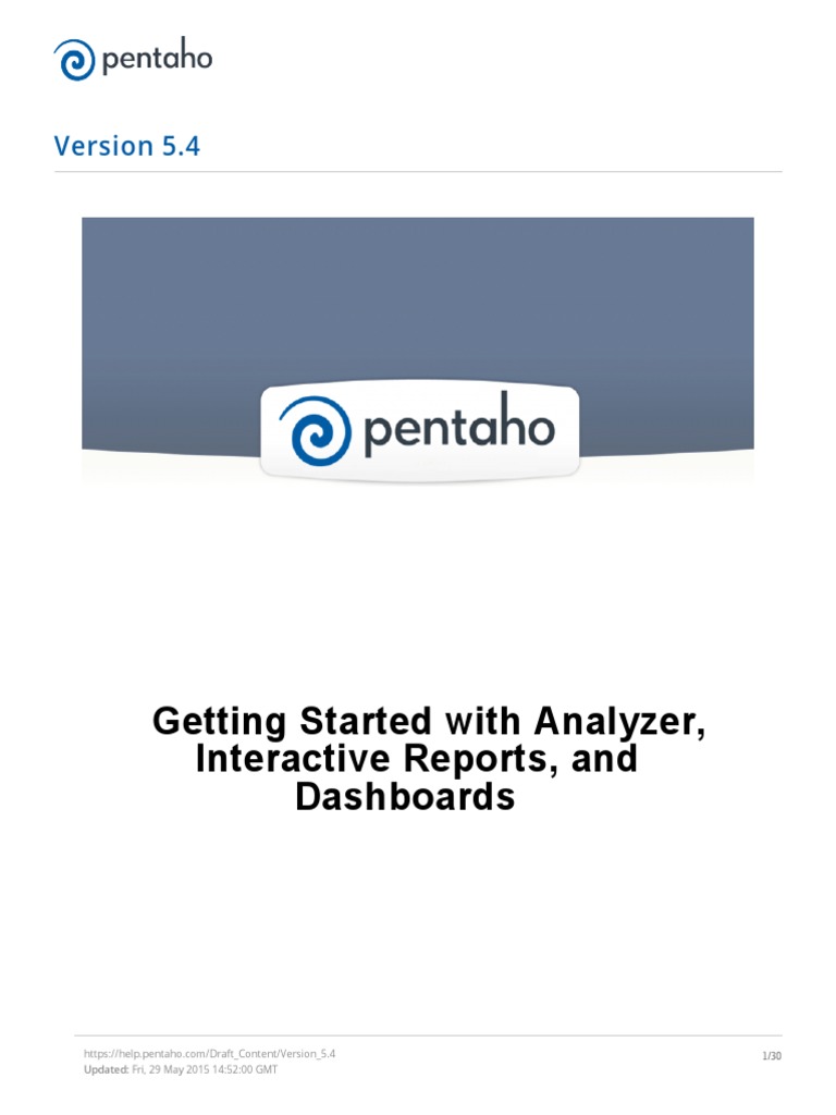 Getting Started With Pentaho | PDF | World Wide Web | Internet & Web