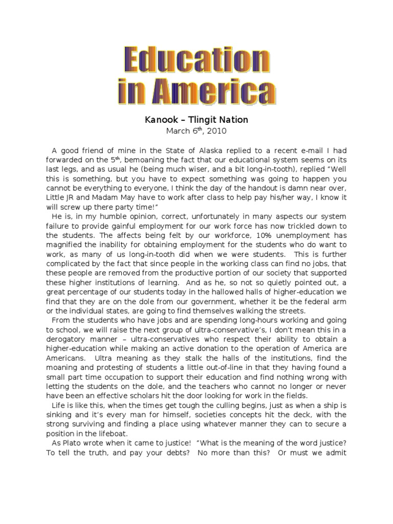 3-06-2010 Education in America | PDF