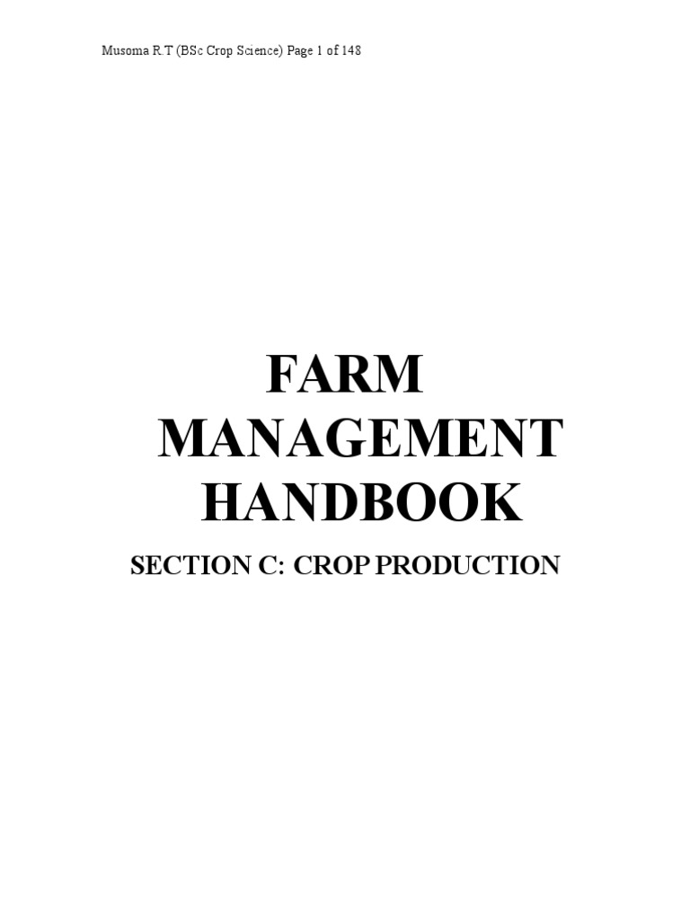 Farm Management HANDBOOK (Crops) | PDF | Sowing | Herbicide