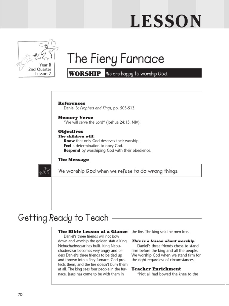The Fiery Furnace: Lesson | PDF | Shadrach, Meshach, And Abednego ...