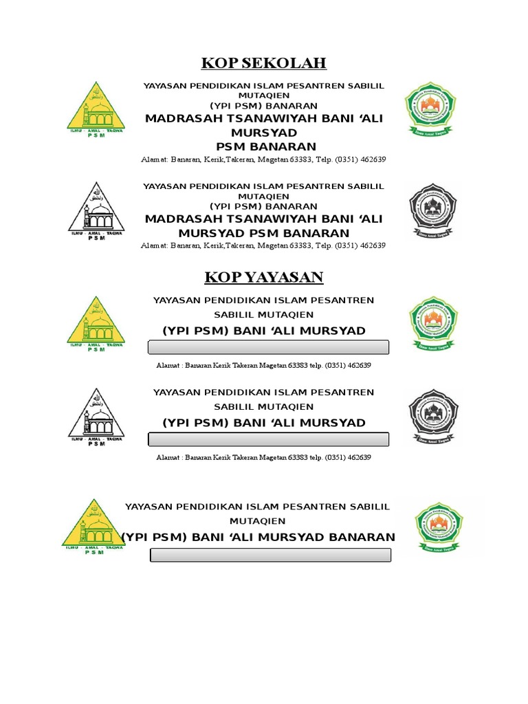 Kop Mts Bani Ali Mursyad | PDF