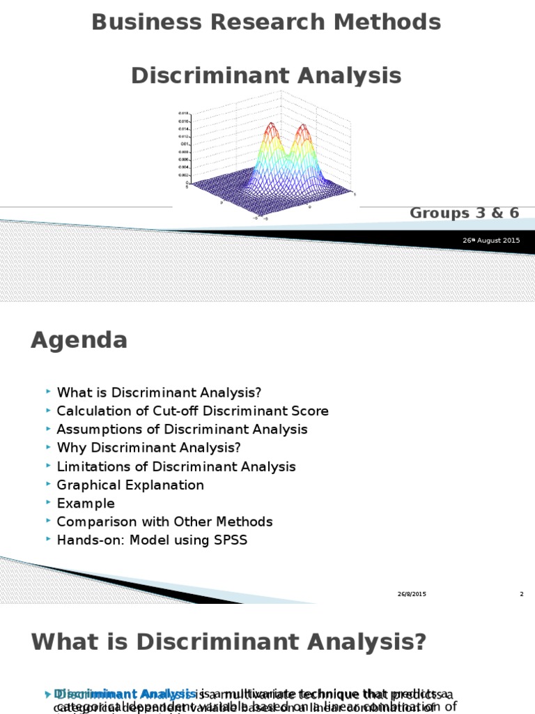 Discriminant Analysis Overview and Applications | PDF | Statistical ...
