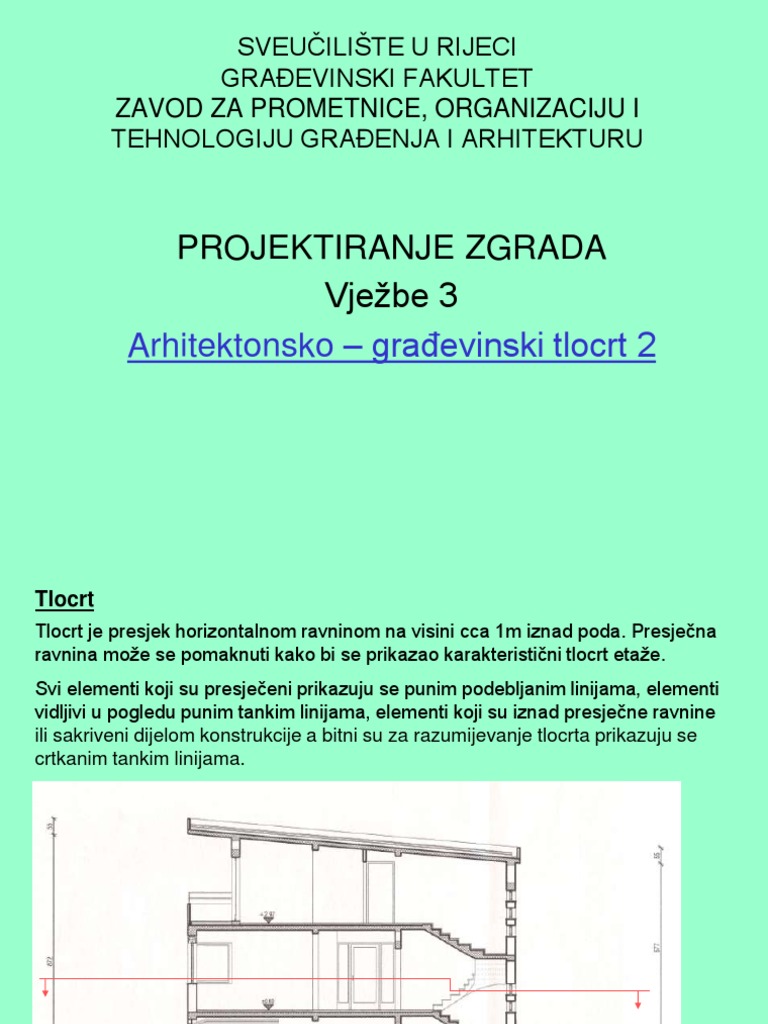 Proj ZGR 2013-14 Vježbe 3 Arh Građ Tlocrt 2 | PDF