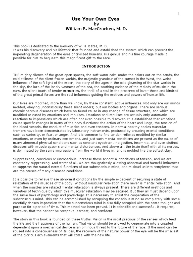 Use Your Own Eyes | PDF | Glasses | Relaxation (Psychology)