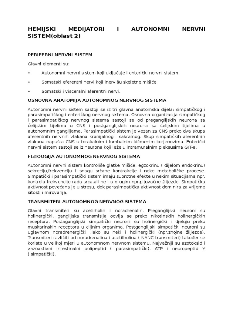 Hemijski Medijatori | PDF