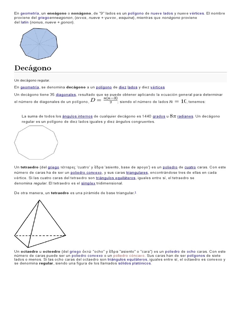 Eneágono: Polígono de Nueve Lados | PDF | Tetraedro | Geometría euclidiana