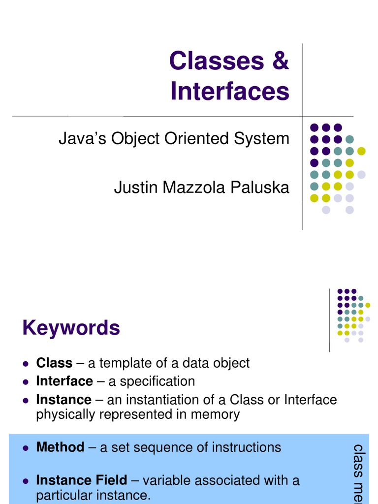 Classes & Interfaces: Java's Object Oriented System | PDF | Method ...