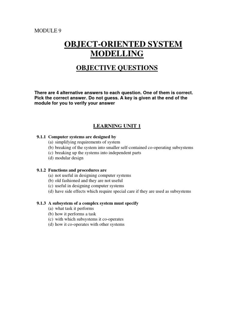 Object-Oriented System Modelling | PDF