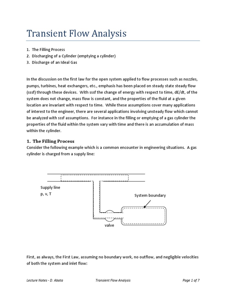 Transient Flow Analysis | PDF | Fluid Dynamics | Gases
