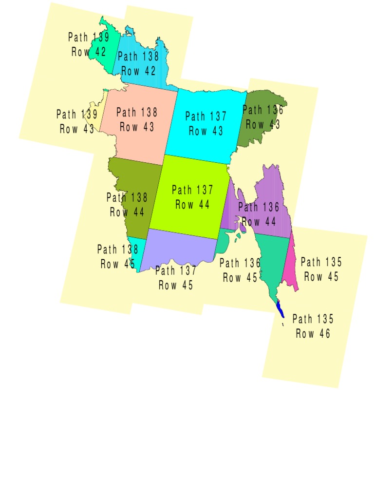 Path and Row Map of Landsat Satellite Over Bangladesh | PDF