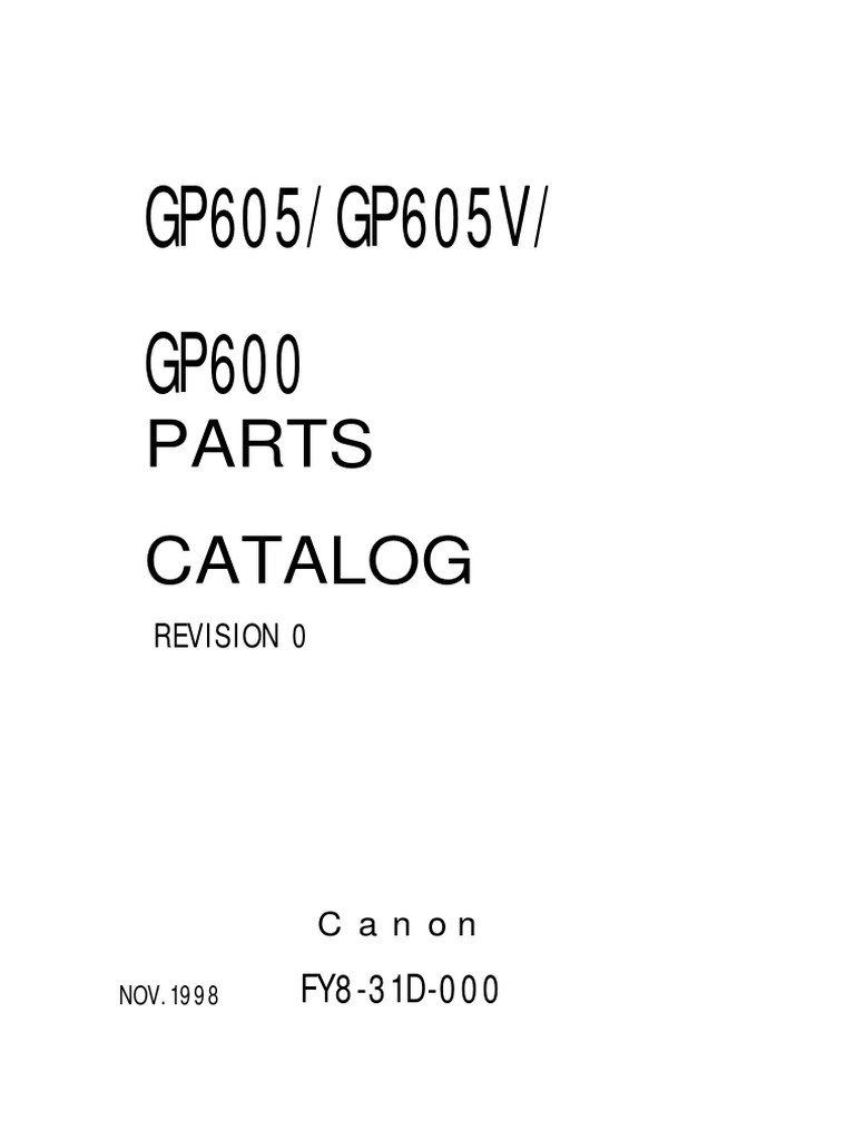 Canon GP605 Parts Manual | PDF
