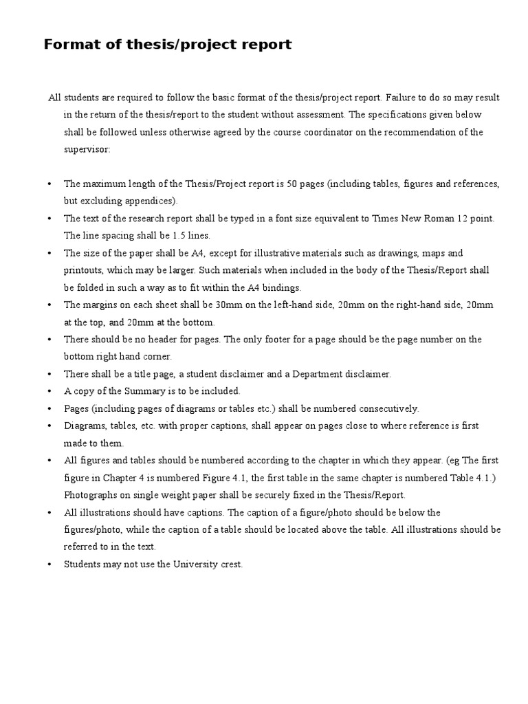 Format of Thesis/project Report | PDF | Home & Garden