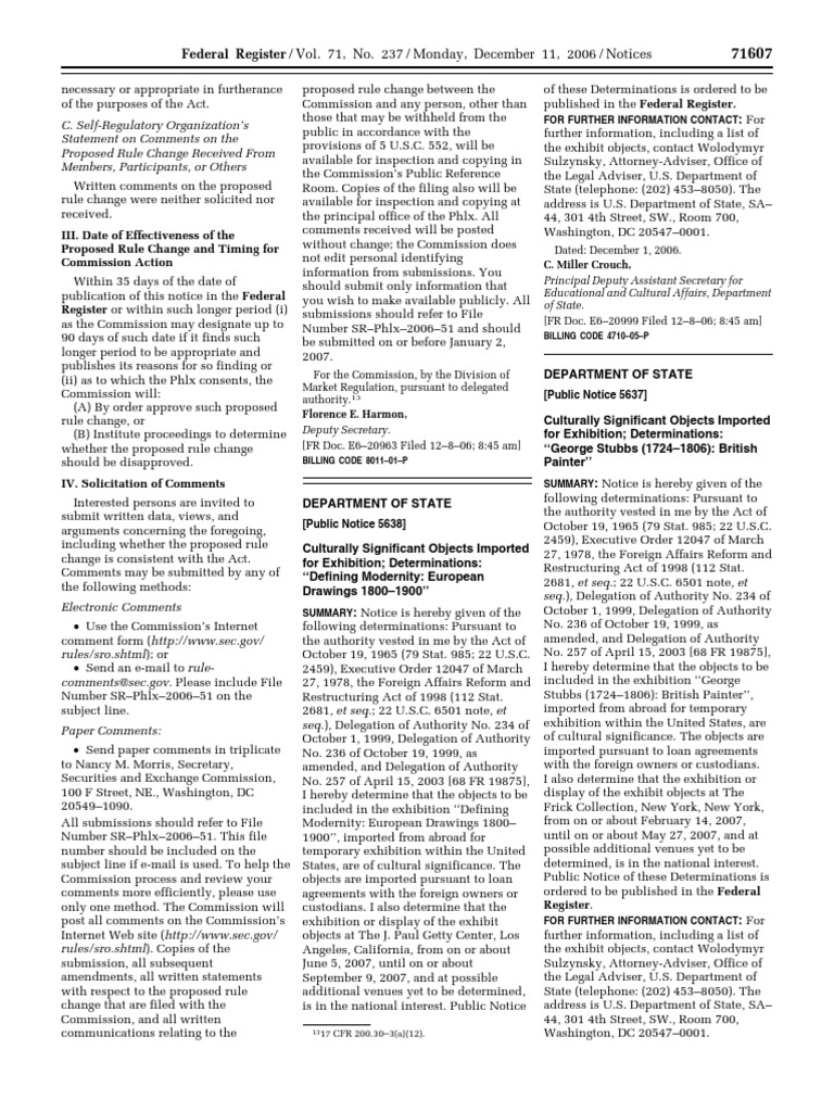 Notice: Culturally Significant Objects Imported For Exhibition ...