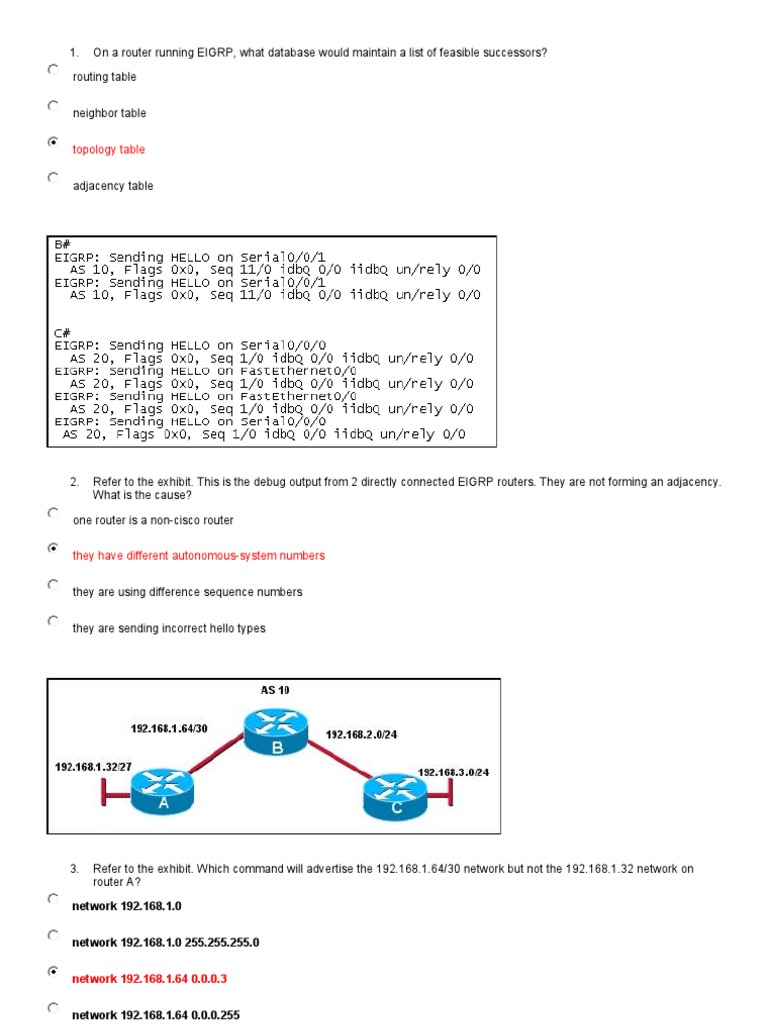 Ccna Cisco Routing Protocols And Concepts Assessment 9 Pdf Routing Networks