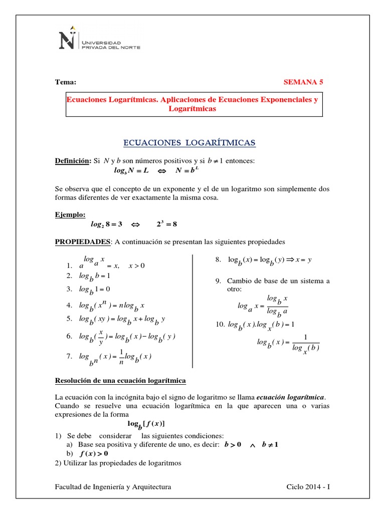 Ecuaciones Logaritmicas | PDF | Logaritmo | Ecuaciones