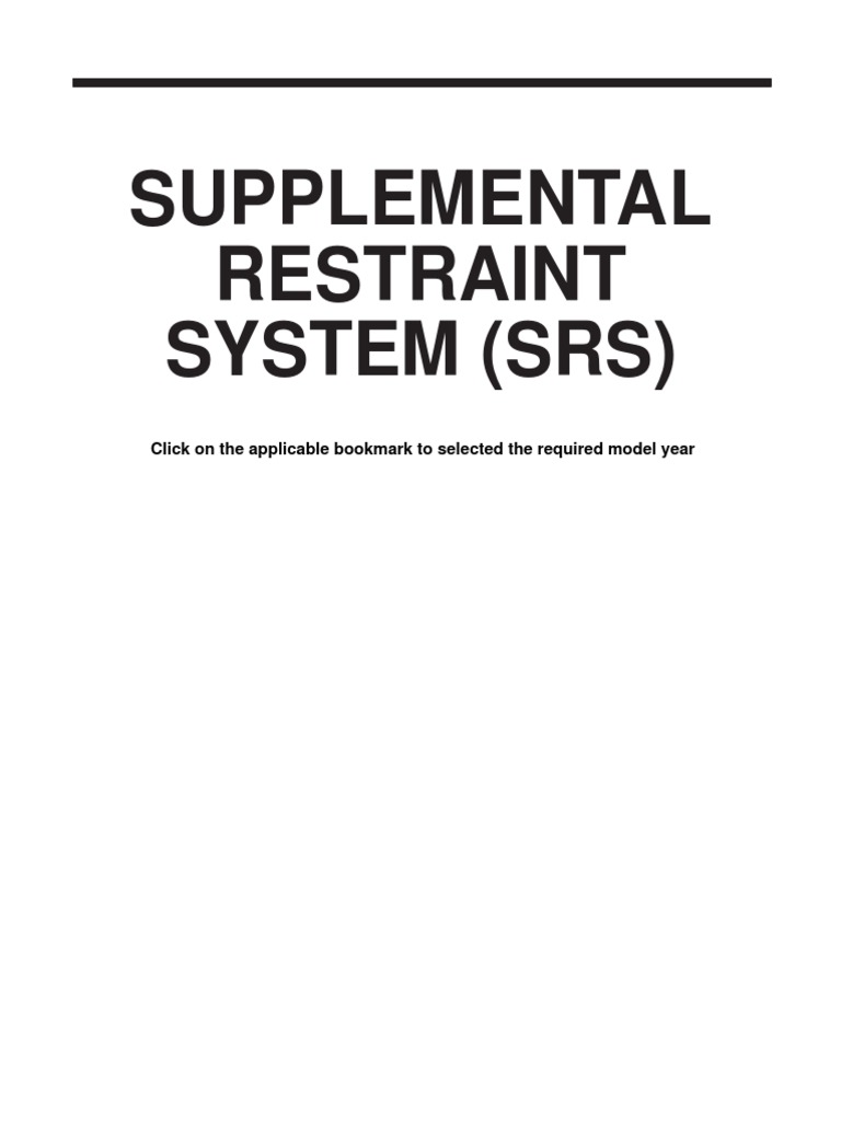 Supplemental Restraint System (SRS) PDF | PDF | Airbag | Seat Belt